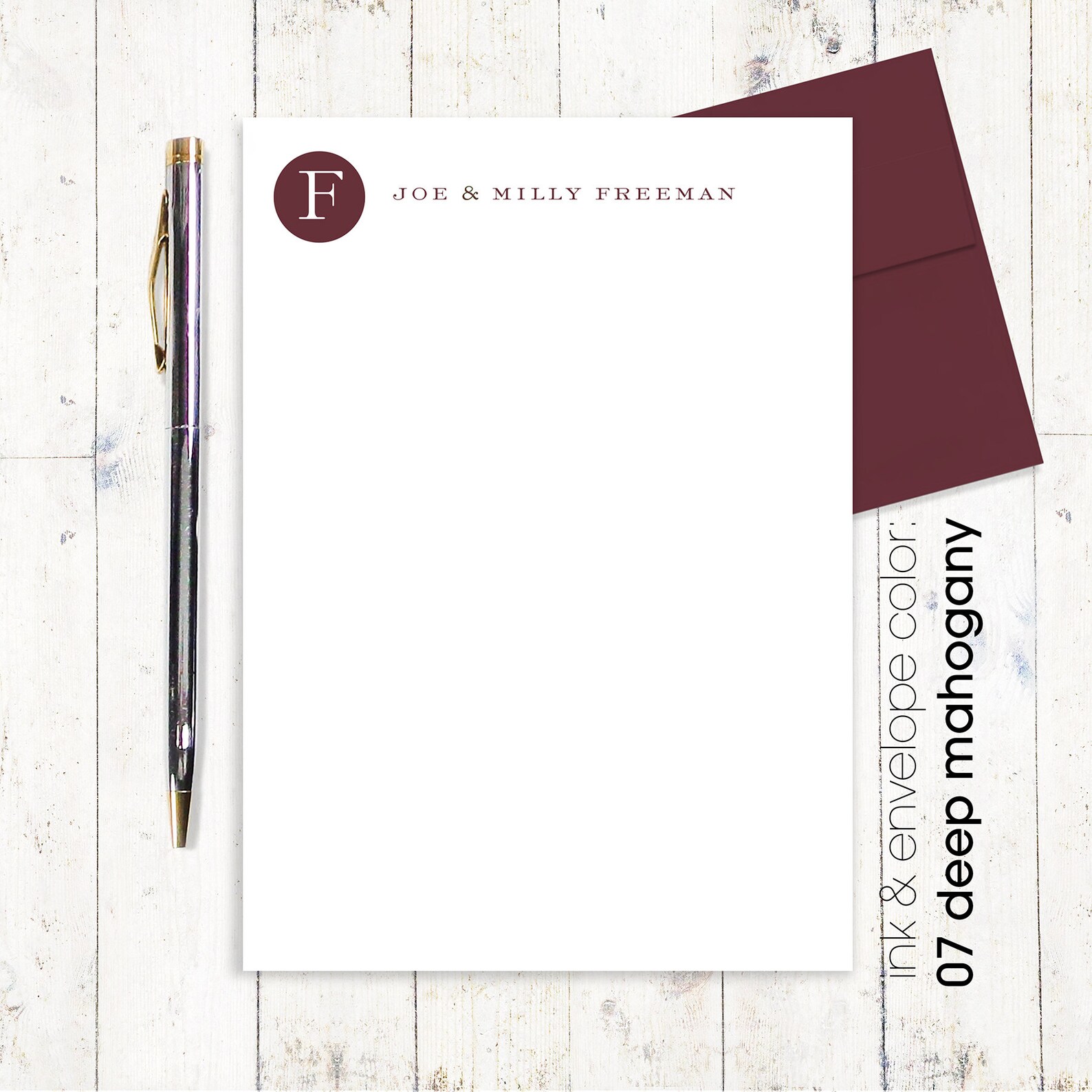 Personalized Notepad CIRCLE MONOGRAM Stationery | Etsy