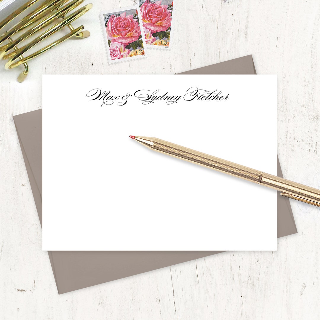 Personalized Note Card Set - PERFECTLY BEAUTIFUL - Feminine Stationery ...