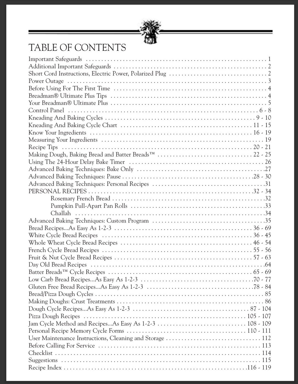 Digital Only PDF Breadman TR2500BC Ultimate Plus Manual & Recipe Guide ...