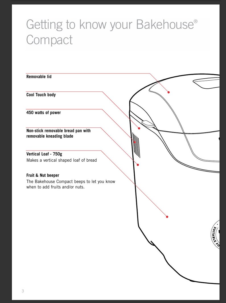Sunbeam Bakehouse Compact Automatic Dough & Bread Maker Instructions / Recipes Manual PDF Model ...