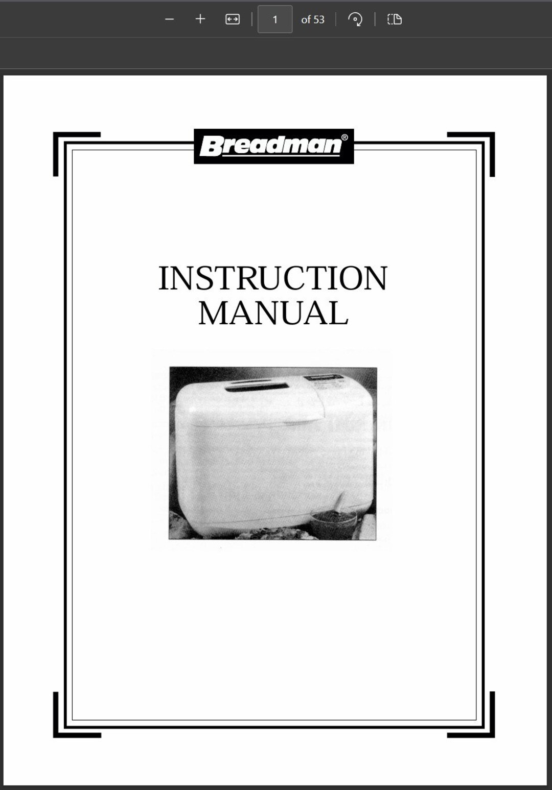 Digital Only PDF Breadman TR845 Manual and Recipes Automatic Bread ...