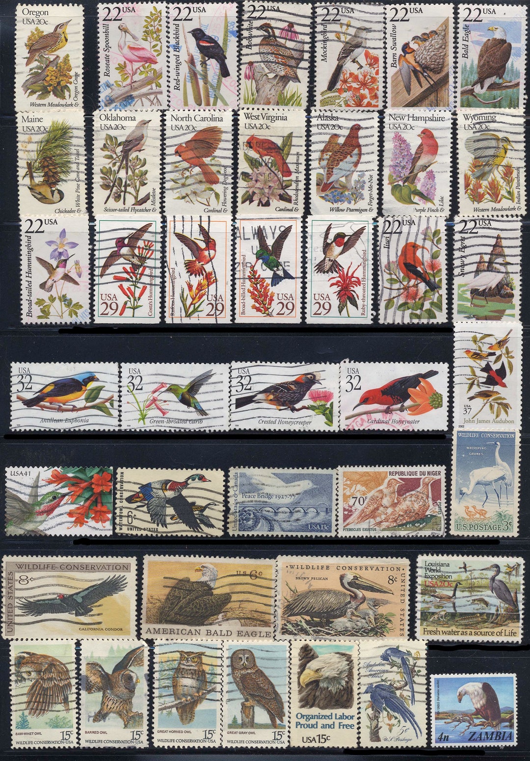 125 Bird Postage Stamps - Used, All Different - Etsy