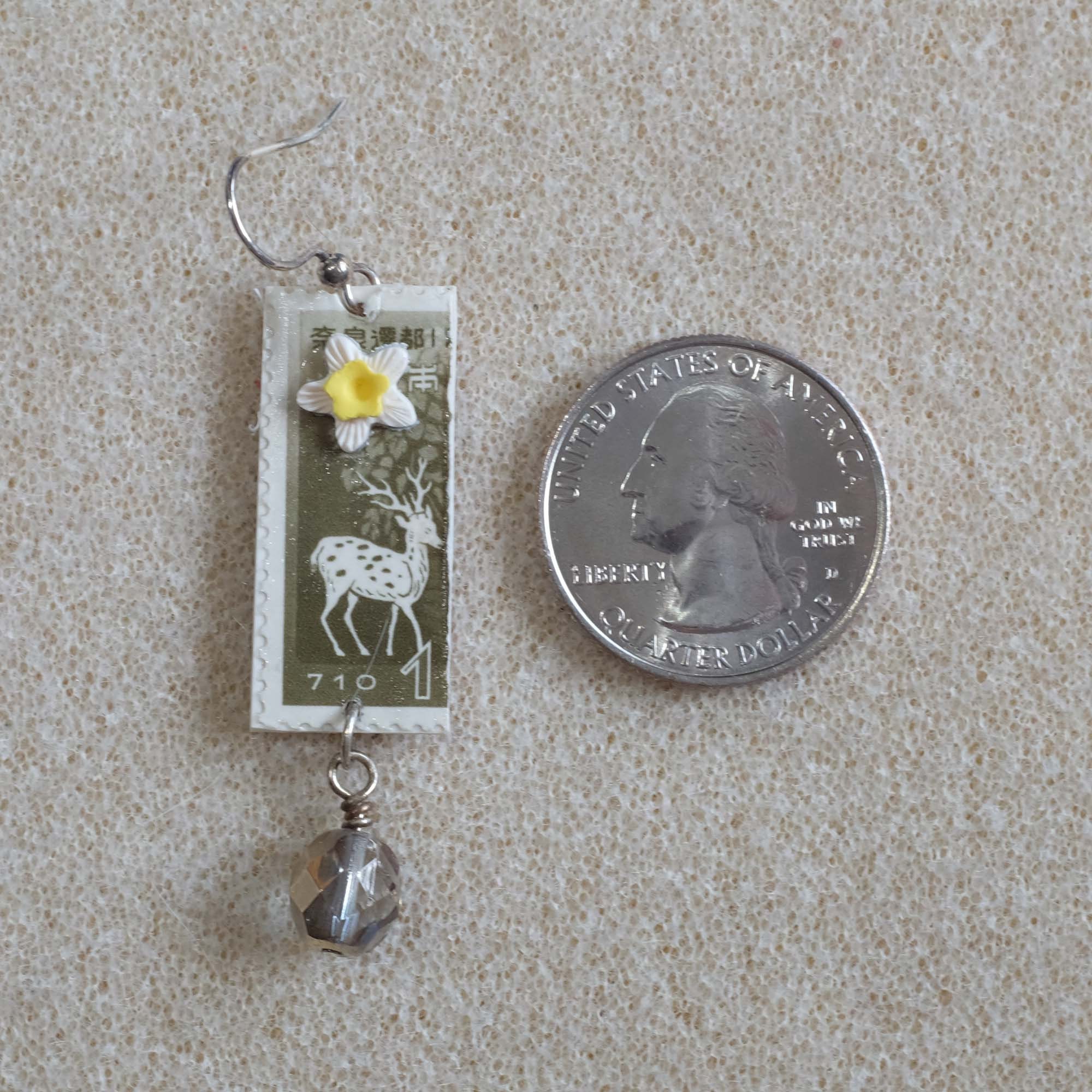 Japan Deer Postage Stamp EARRINGS - Etsy