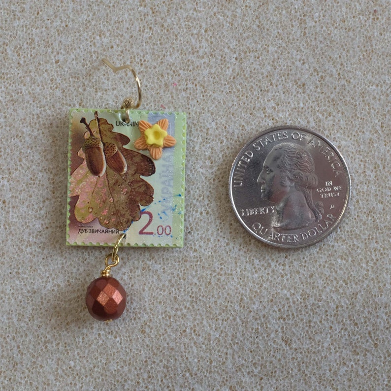 Tiffany Stained Glass Lamp Postage Stamp EARRINGS | Etsy