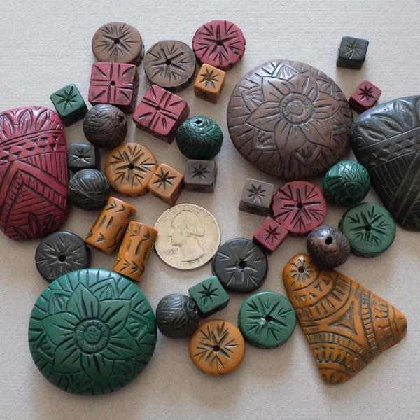 Primitive Clay Beads - Etsy