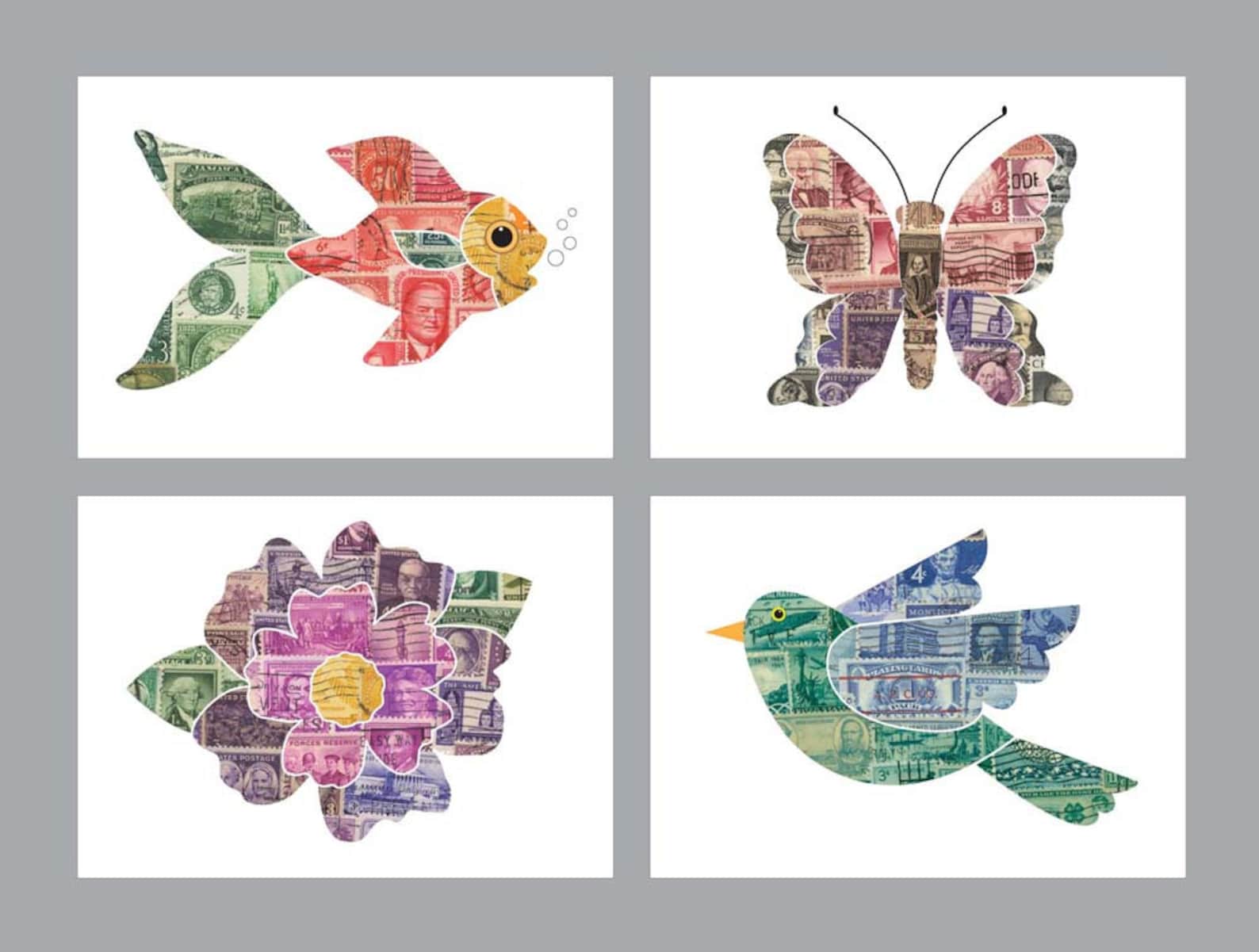 Art Prints, Postage Stamp Theme - Etsy