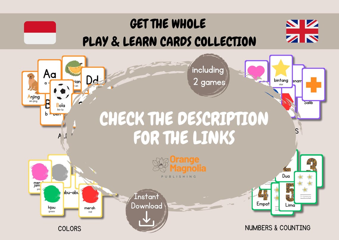 Printable Flashcards Indonesian & English | 40 Numbers and Counting ...