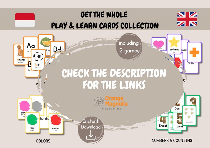 Printable Flashcards Indonesian & English | 40 Numbers and Counting ...
