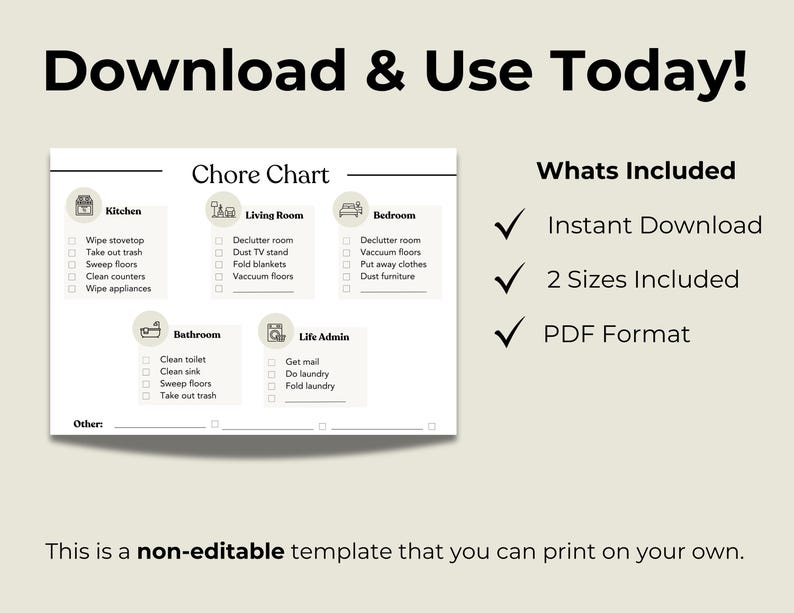Teenager Chore Chart Weekly Responsibilities for Teenagers to Do List ...