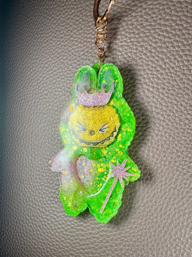 Wicked Inspired Labubu Charm: Elphaba and Glinda Resin Keychain and Bag ...