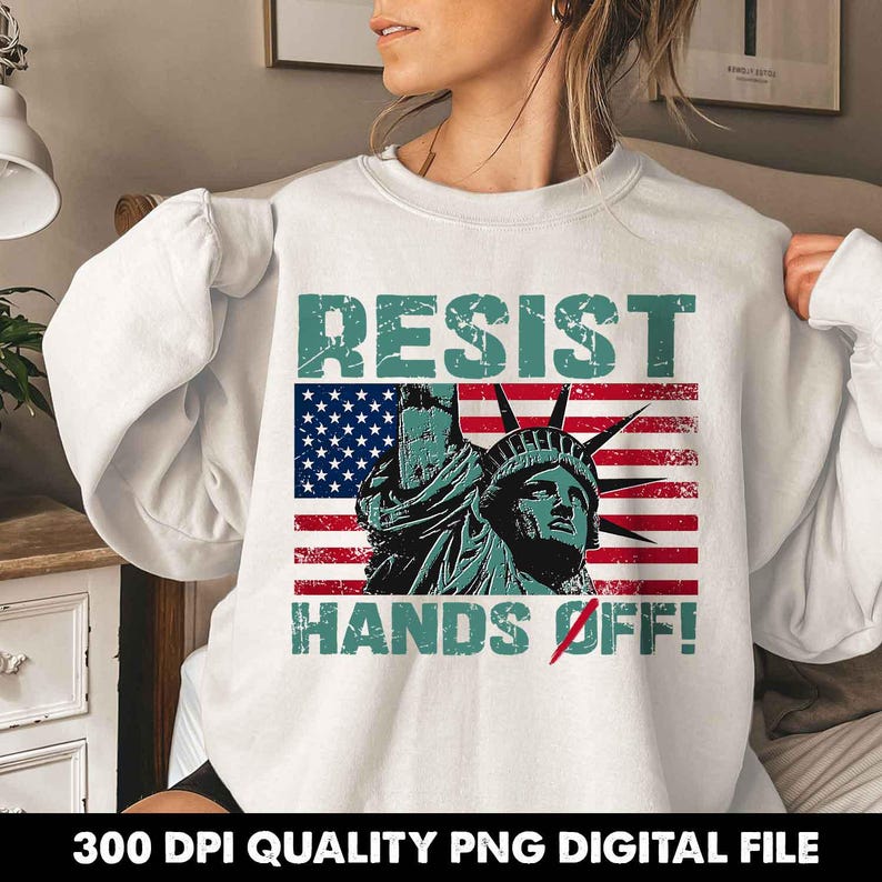 Resist Hands off Statue of Liberty PNG, Hands off Protest PNG, Protest ...