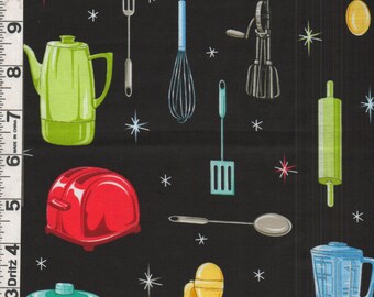 Retro kitchen fabric | Etsy