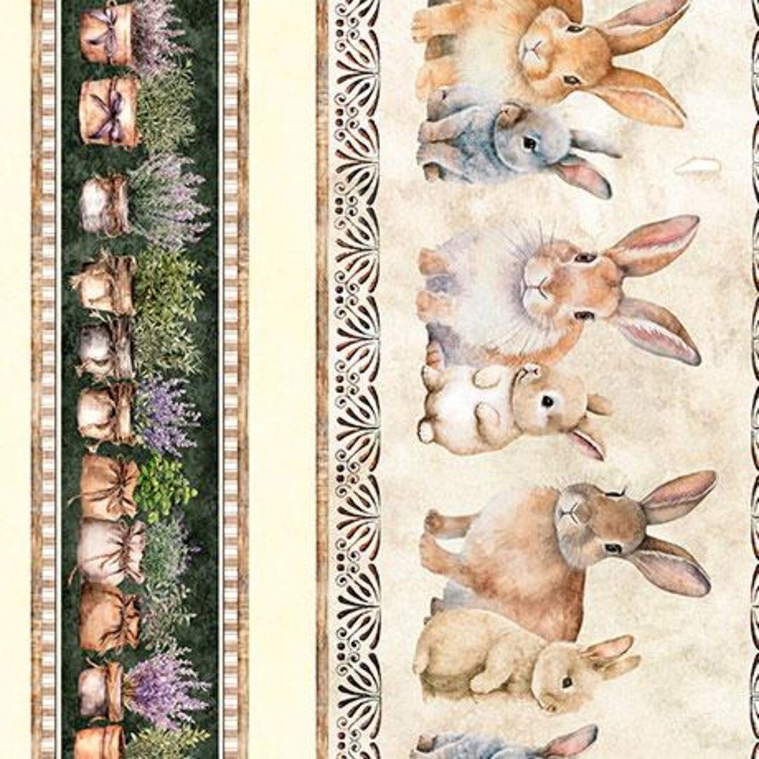 Fabric - QT Fabrics - Hunny Bunny Collection Dan Morris Sweet Bunny ...
