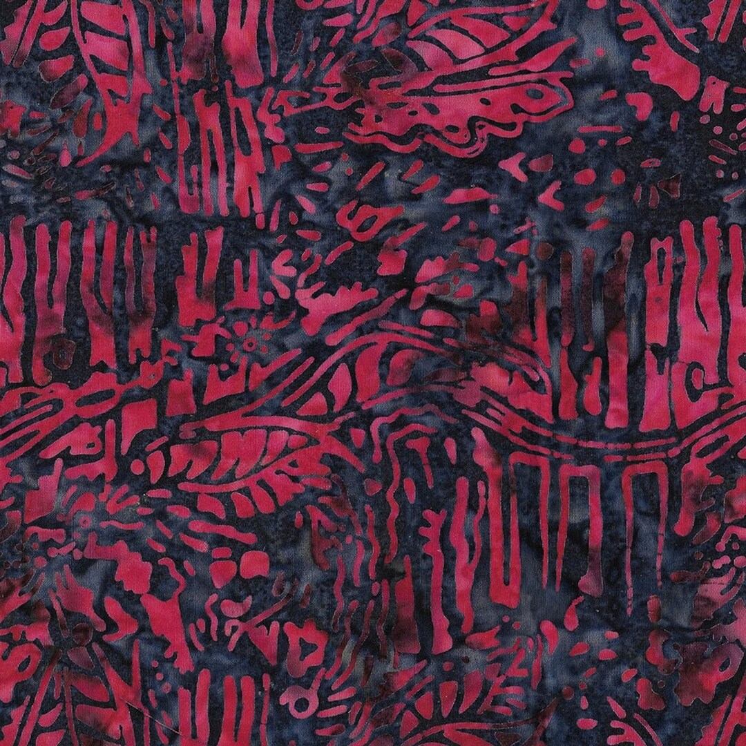 Fabric - Island Batik Fire and Ice Collection 522303585 Ornate Leaves ...