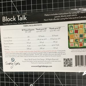 Pattern - Block Talk Pattern - Swirly Girls for Use With Block Panels ...