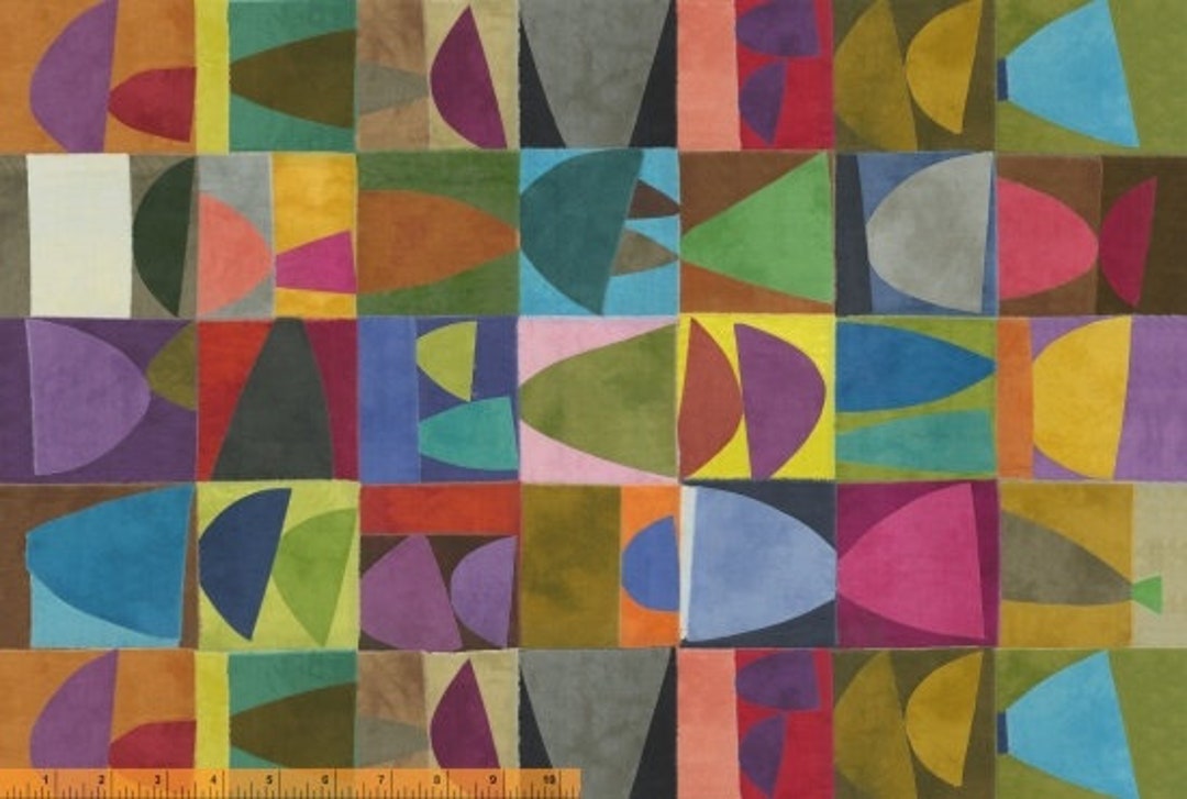Fabric Windham Marcia Derse Palette Stacks Color Collage Digital Print ...