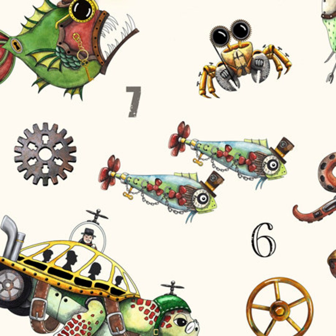 Fabric QT Fabrics Steampunk Aquatic Steampunkery TOSS by Desiree's ...