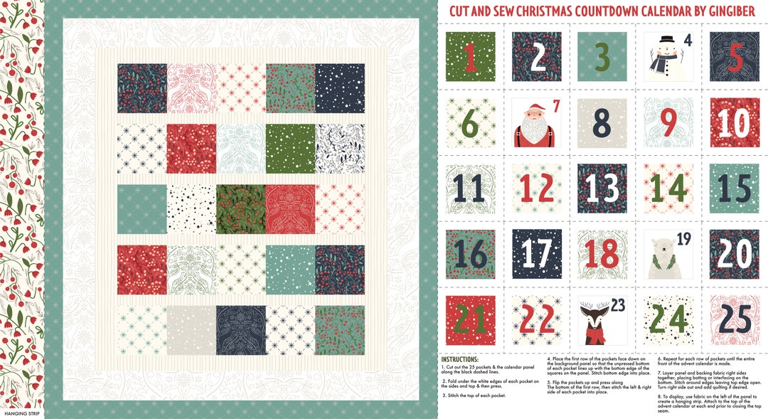 Fabric Moda Merrymaking Gingiber Designer Christmas ADVENT CALENDAR ...