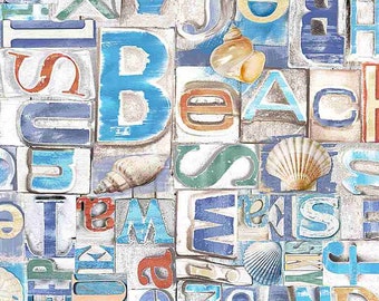 Beach Words Fabric - Etsy