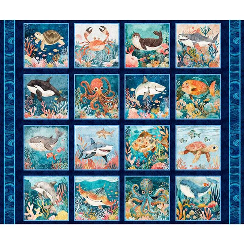 Sea Life Fabric Panel - Etsy