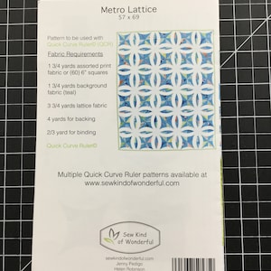 Pattern Metro Lattice Quilt Pattern for Sew Kind of Wonderful Company for Use With QCR Ruler as ...