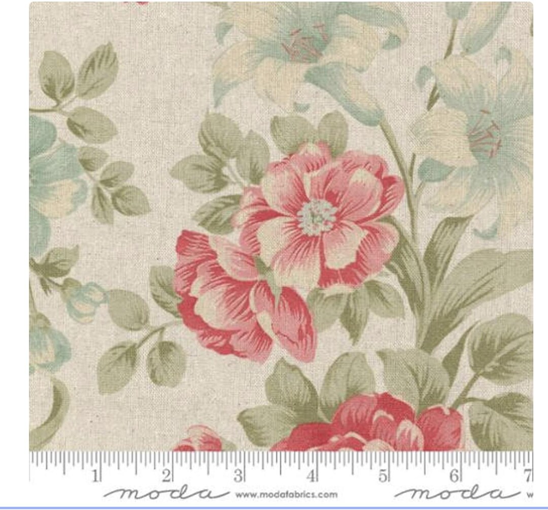 Fabric -moda Etchings Collection 3 Sisters Mochi - LINEN Multi 44330 ...