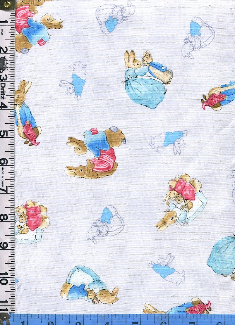 Fabric Quilting Treasures COTTON TALE Beatrix Potter Peter Rabbit ...