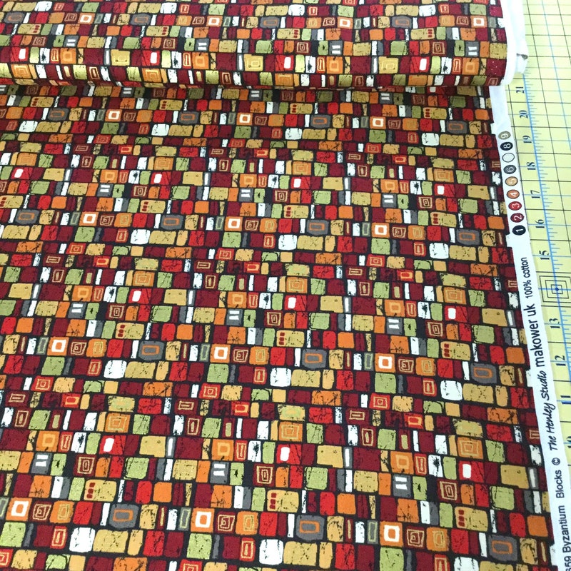 Red Gold Fabric - Etsy