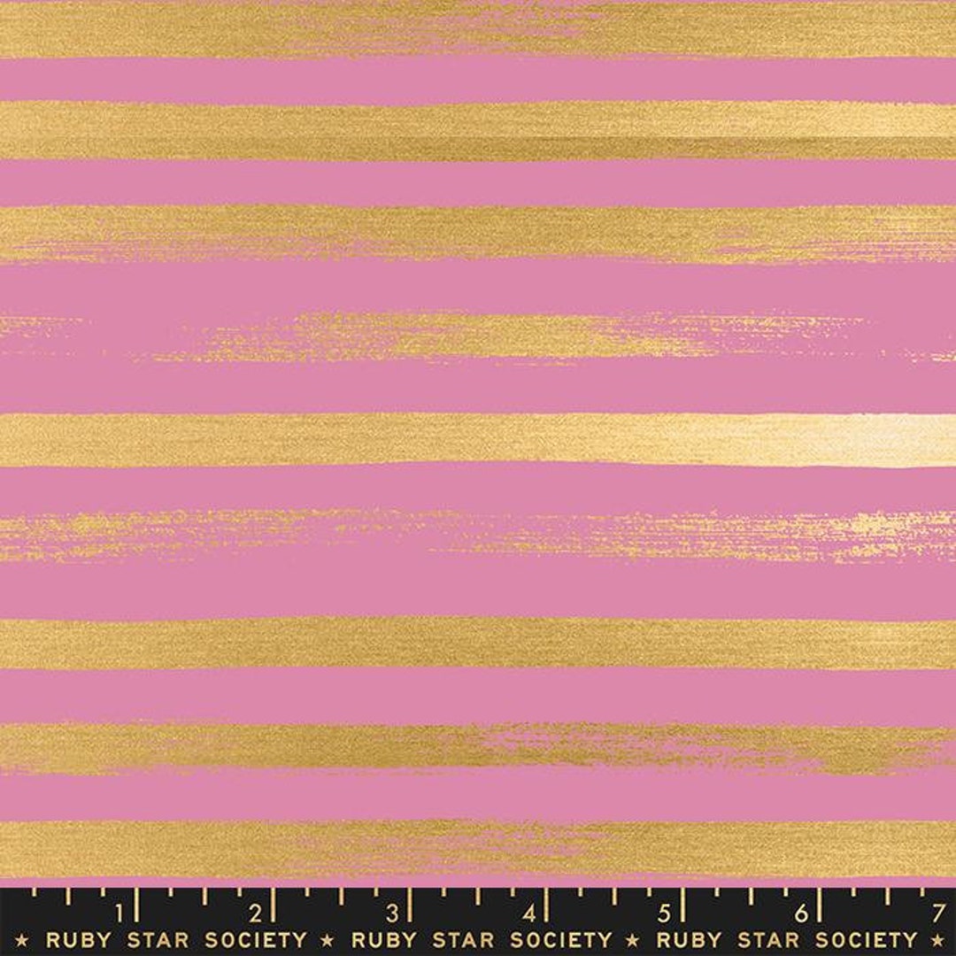 Fabric Moda Ruby Star Stellar Metallic Gold Stripe Zip Kiss RS1005 M32 ...
