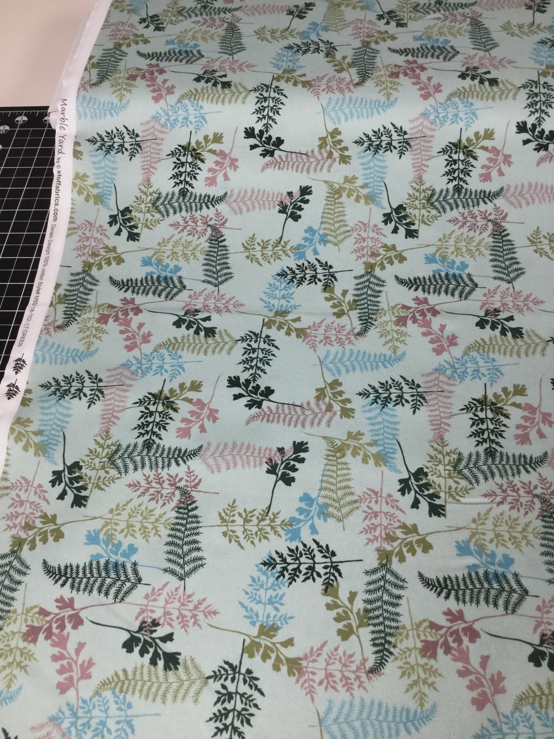Fabric - Stof Fabrics of Denmark Marble Yard 4500-981 Ferns Forest ...