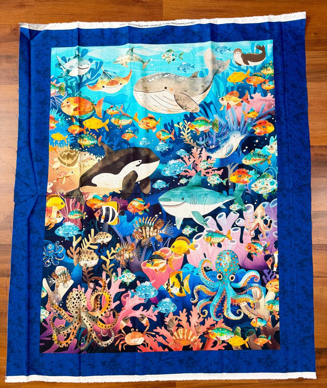 Fabric - QT Fabrics Deep Sea Dazzle Sea Life Kids PANEL 31193 -N - Etsy