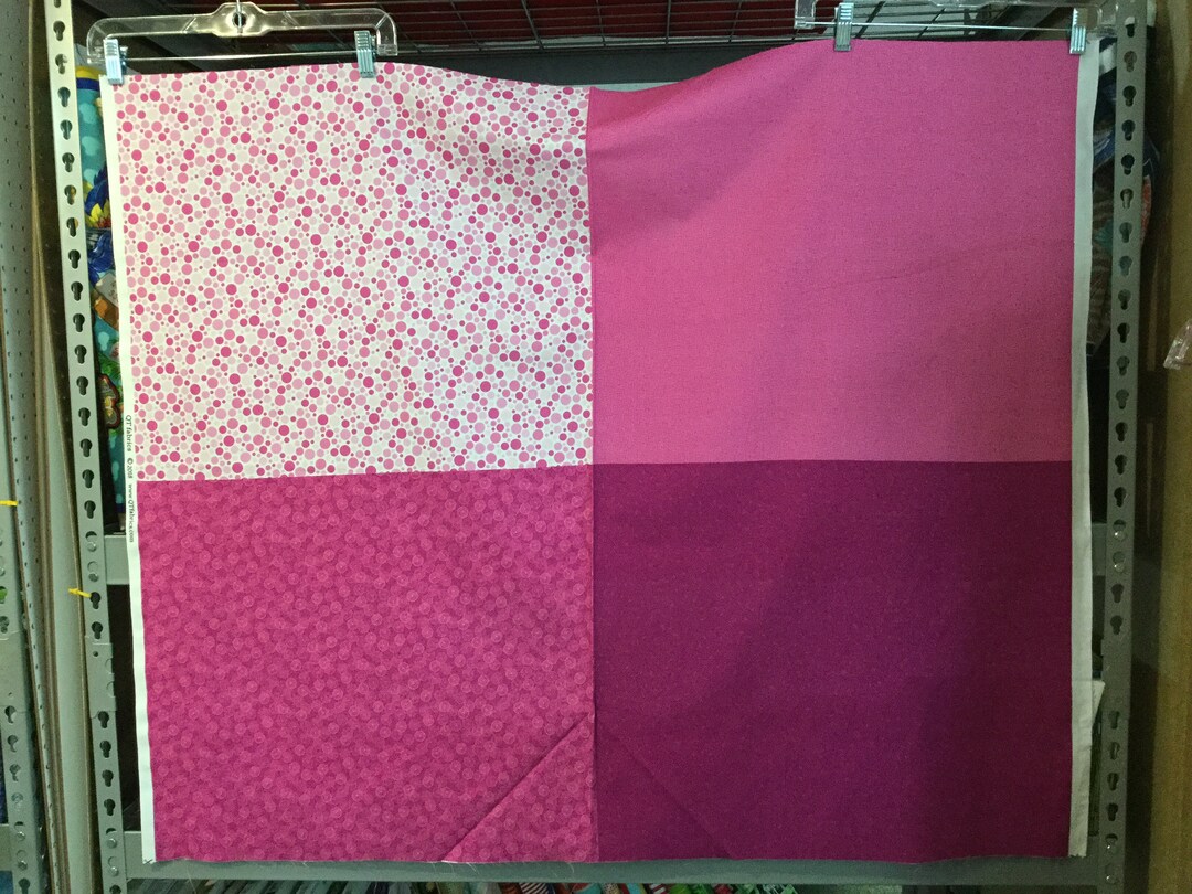 Fabric QT Fabrics Fat Quarter PANEL Hot Pink 4 Fat Quarters Printed on ...