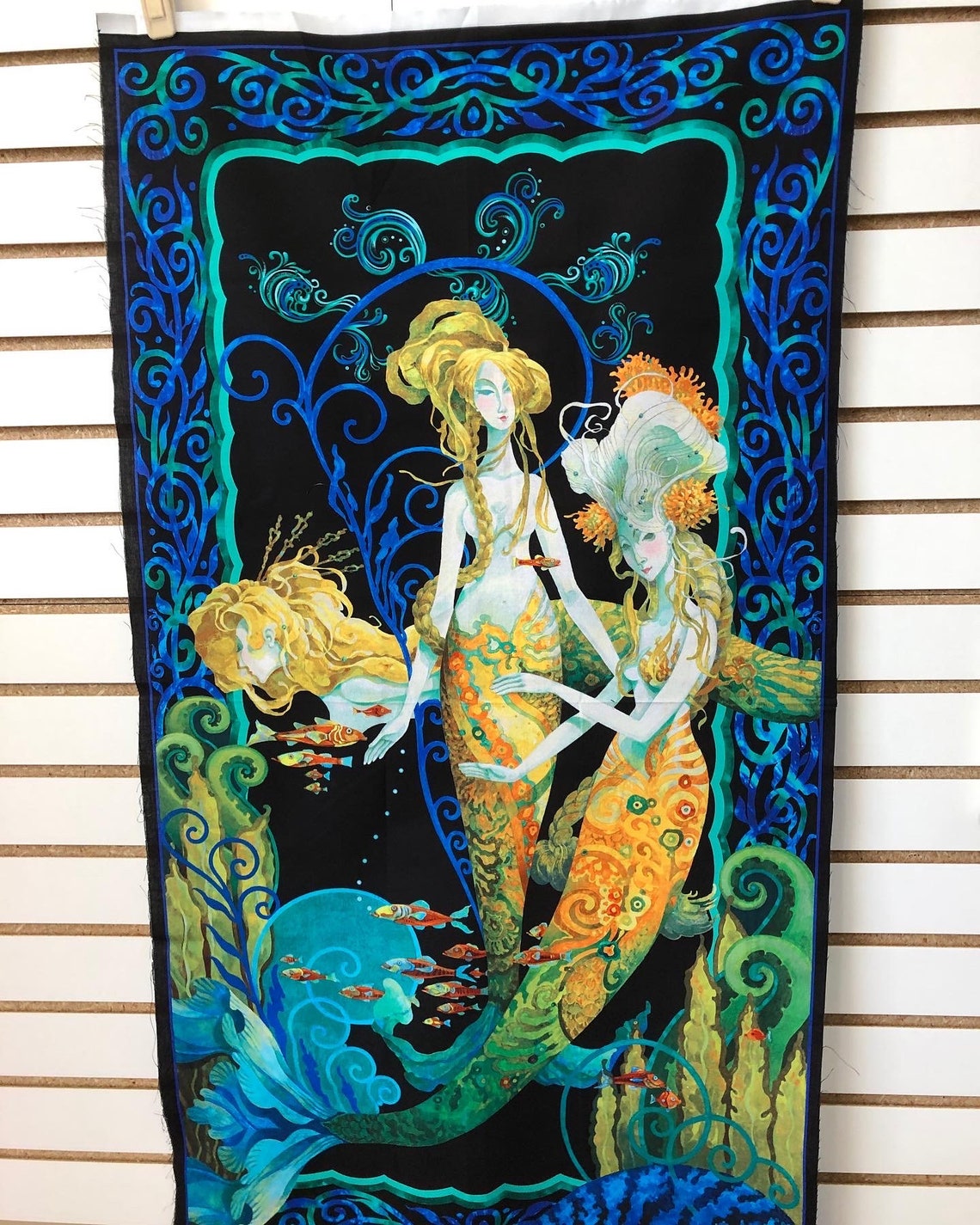 Fabric-benartex Mythical Mermaids PANEL David Galchutt - Etsy