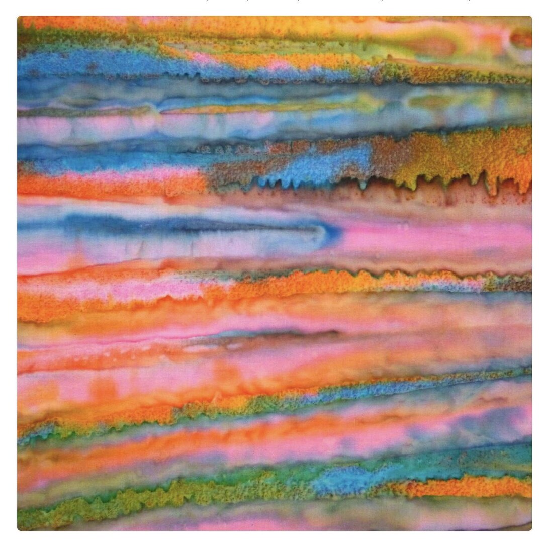 Fabric 100% RAYON BATIK Parkside Fabrics Mirah Batik Cactus Flower CF ...