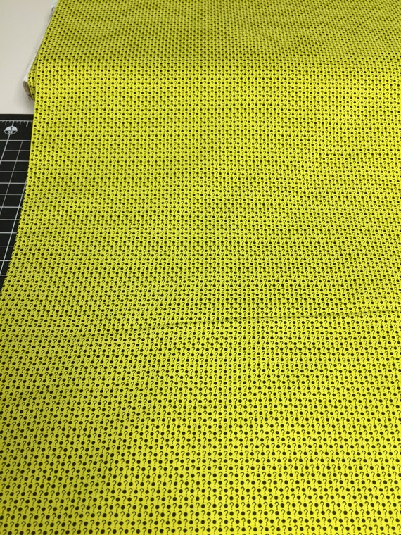 Fabric Quilting Treasures MONOPOLY Question Marks on Yellow | Etsy