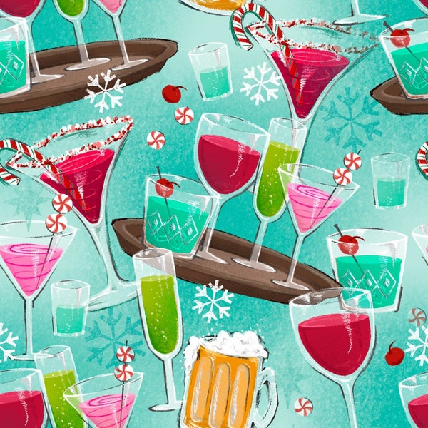 Retro Cocktail Fabric - Etsy