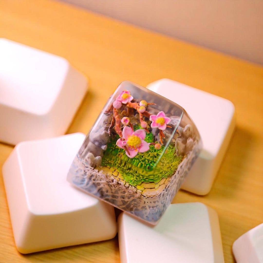 Cherry Blossom Resin Keycap , Natute Artisan Keycap, Japanese Keycaps ...