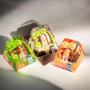 Keycaps Full House Dream, Custom Artisan Keycaps, Spring House Keycaps ...