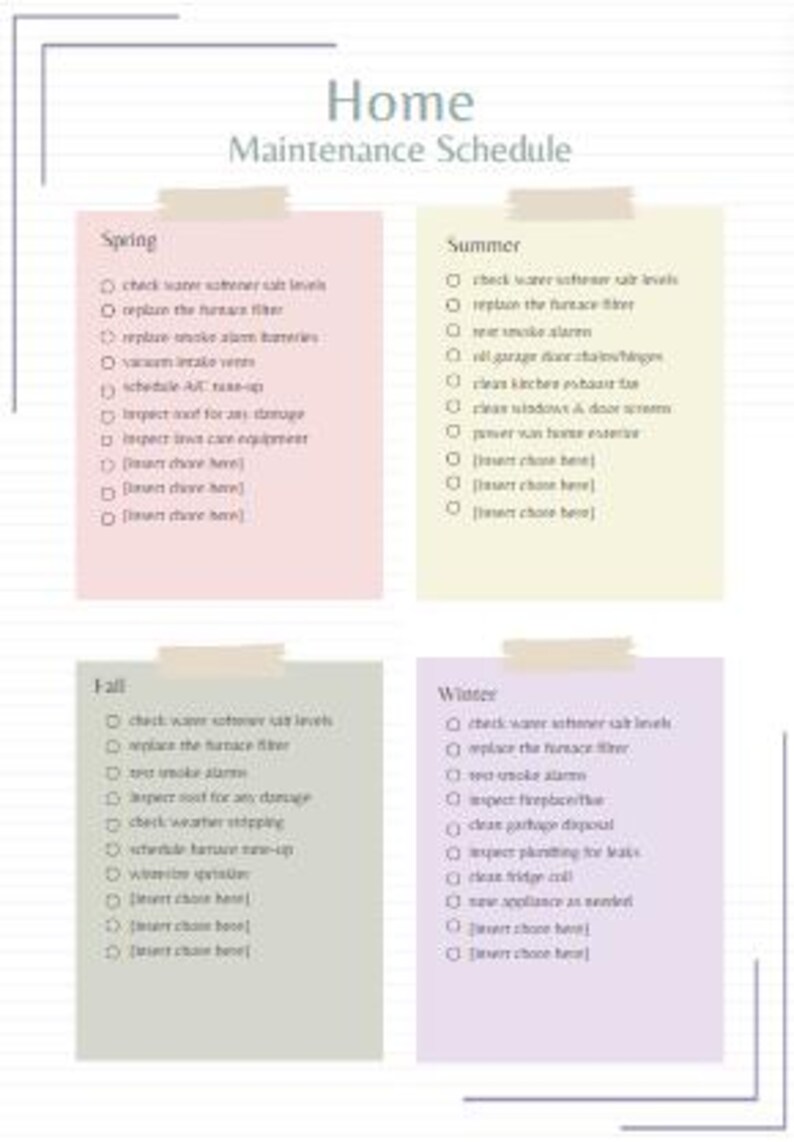Cleaning Checklist Bundle - Etsy