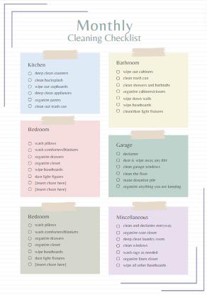 Cleaning Checklist Bundle - Etsy Canada