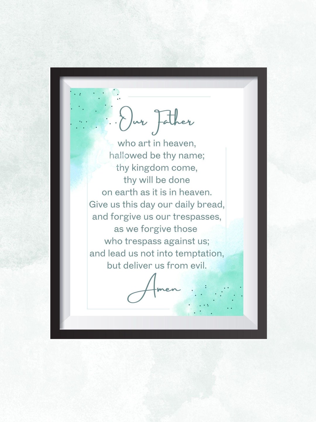Our Father Printable Wall Art Digital Download Christian Catholic Decor ...