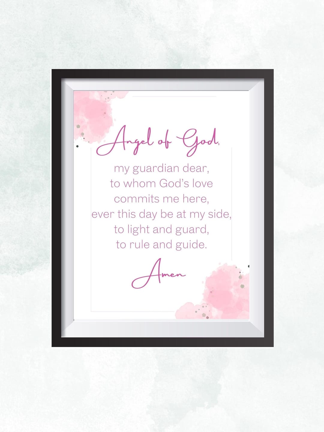 Angel of God Printable Wall Art Digital Download Christian Catholic ...