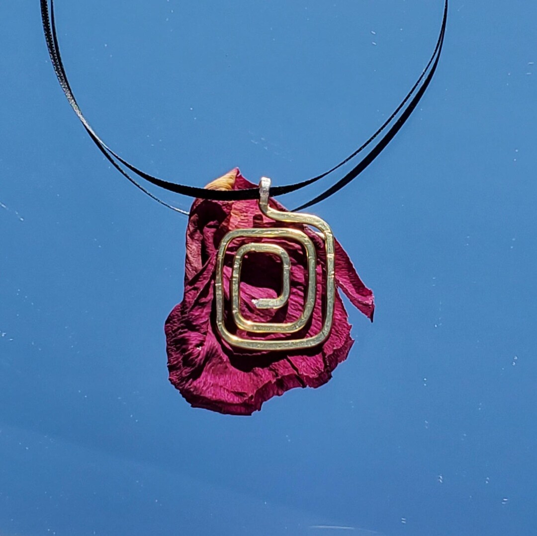 Square Nautilus Spiral Pendant Necklace - Etsy