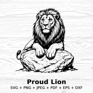 Majestic Lion Vector Clipart Design Digital Download, Proud Lion King ...