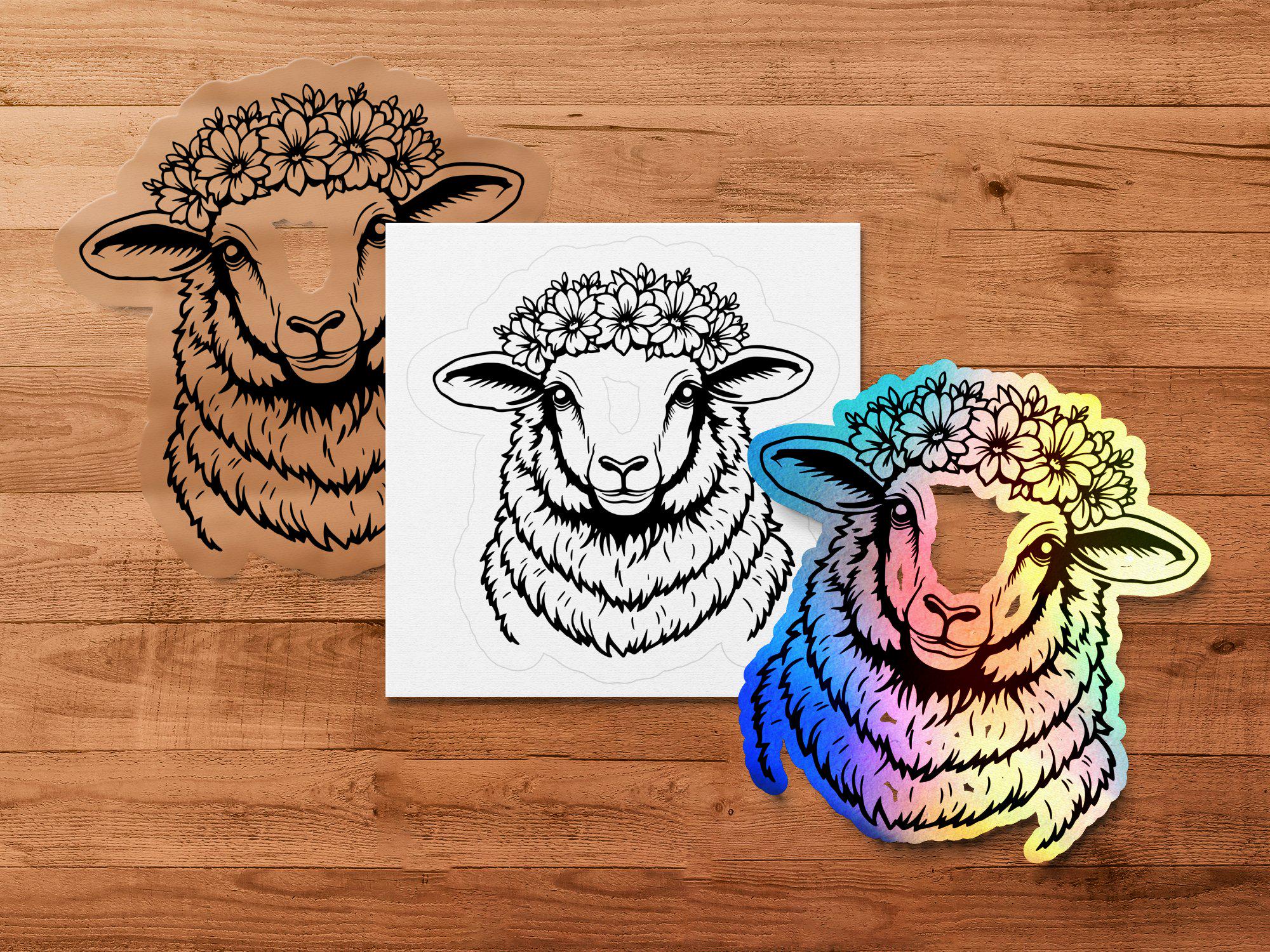 Cute Sheep Vector Clipart, Digital Download Farm Animal, SVG PNG Jpeg ...