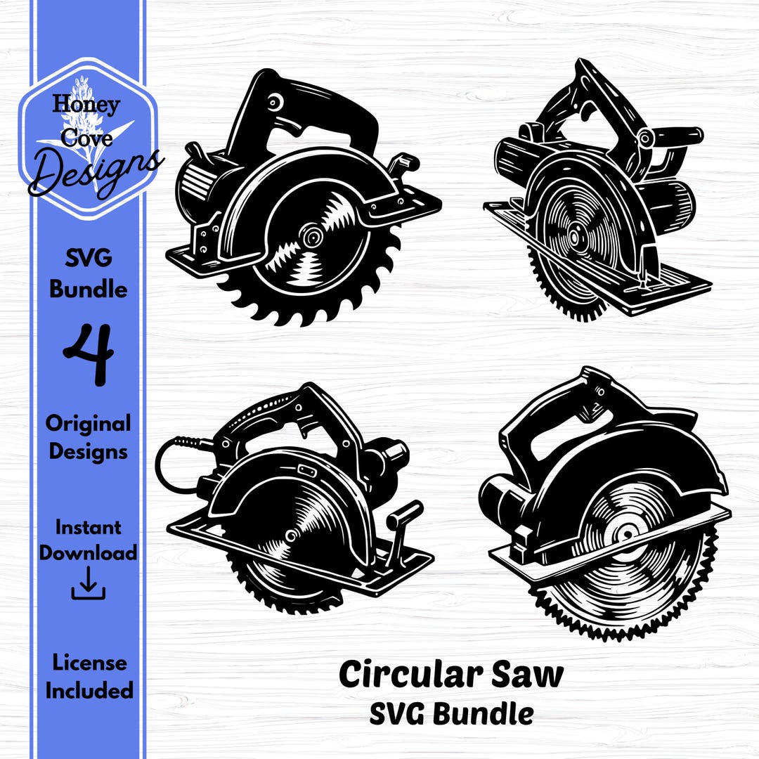 Circular Saw SVG Bundle, Digital Blade Clipart, Woodwork Vector ...