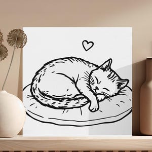 Cute Cat Nap Clipart Digital Art, Instant Digital Download in SVG, PNG ...