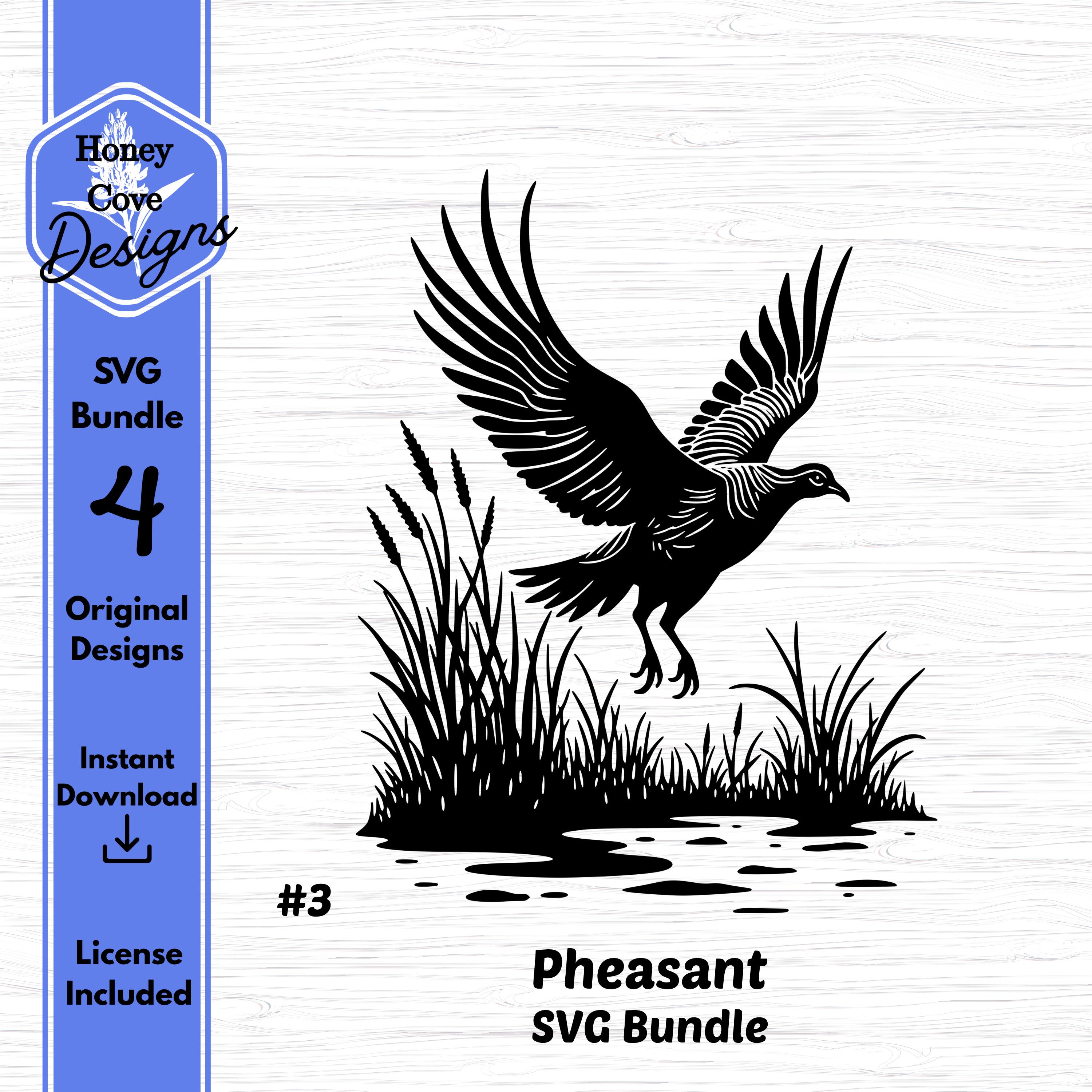 Pheasant SVG Bundle, Digital Bird Clipart, Wildlife Vector Download ...
