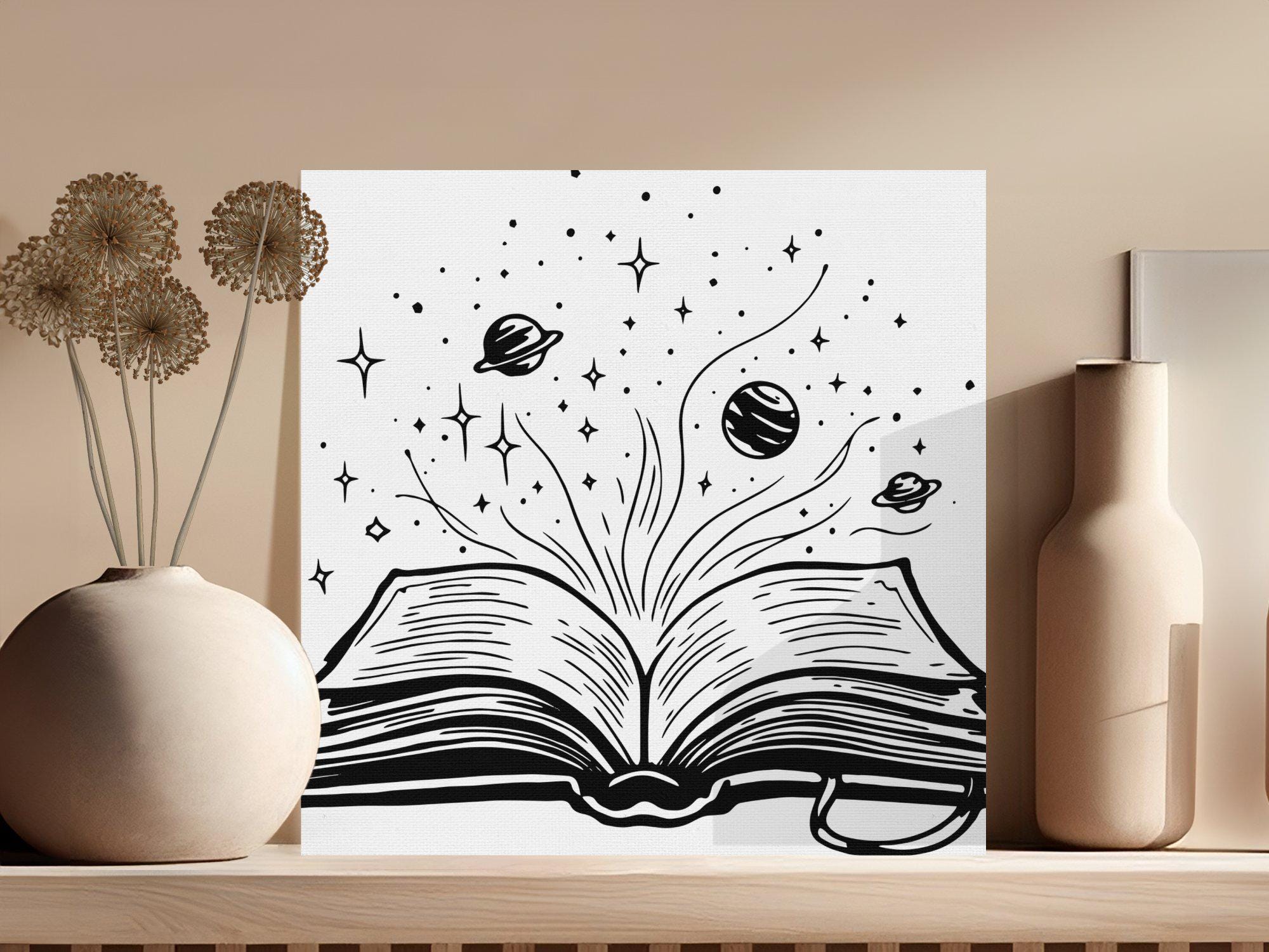 Space Book Svg Png Jpeg Pdf Eps Dxf Download, Hand Drawn Book With ...