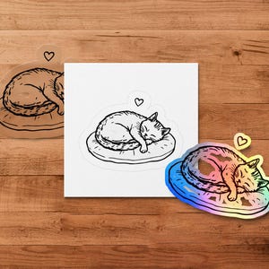 Cute Cat Nap Clipart Digital Art, Instant Digital Download in SVG, PNG ...
